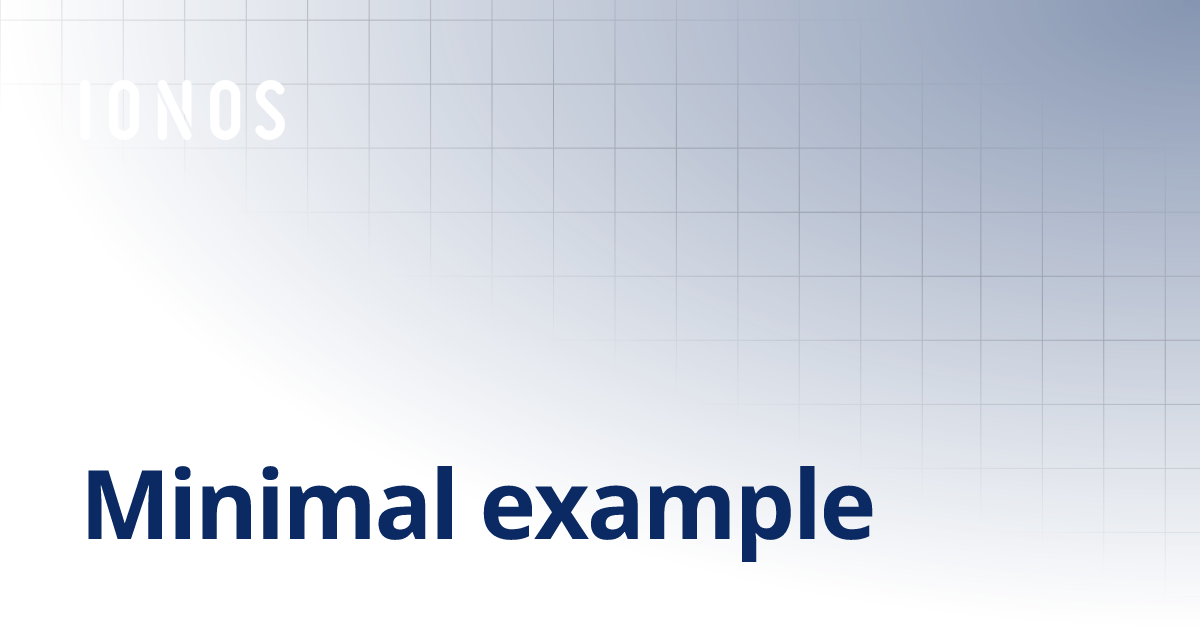 Minimal example | Ansible