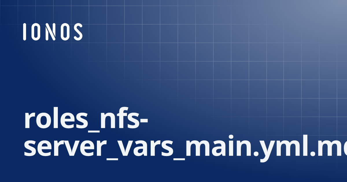 Roles Nfs Server Vars Main Yml Md Ansible