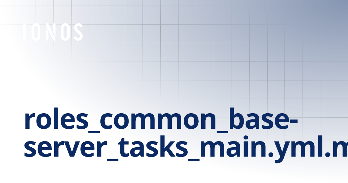Roles Common Base Server Tasks Main Yml Md Ansible