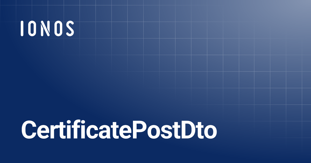 CertificatePostDto | Java SDK