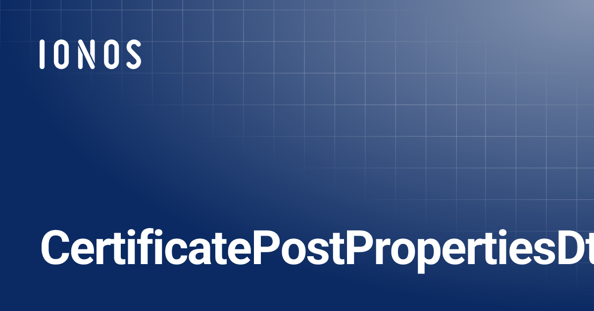 CertificatePostPropertiesDto | Java SDK