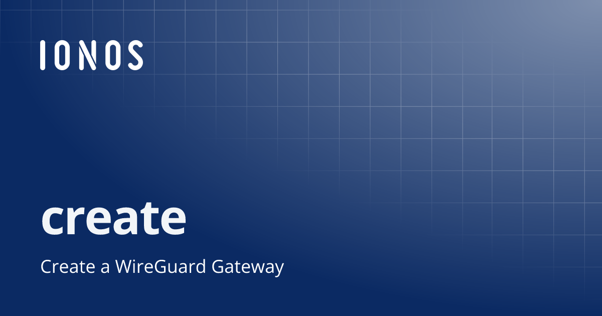 create | CLI - ionosctl