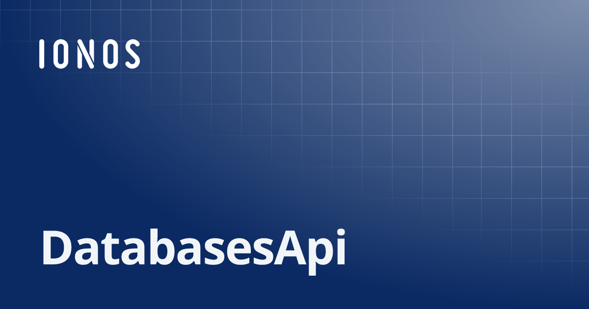 DatabasesApi | NodeJS SDK