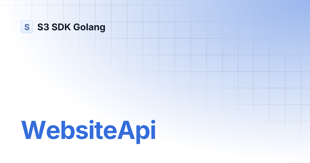WebsiteApi | S3 SDK Golang