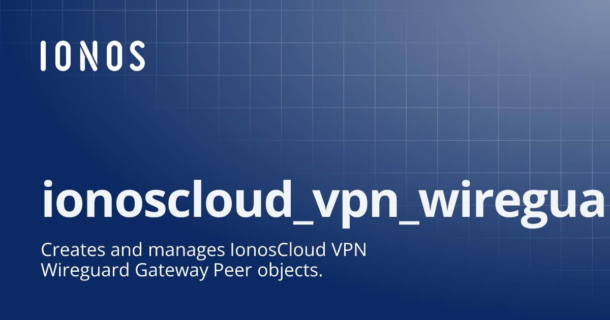 ionoscloud_vpn_wireguard_peer | Terraform provider