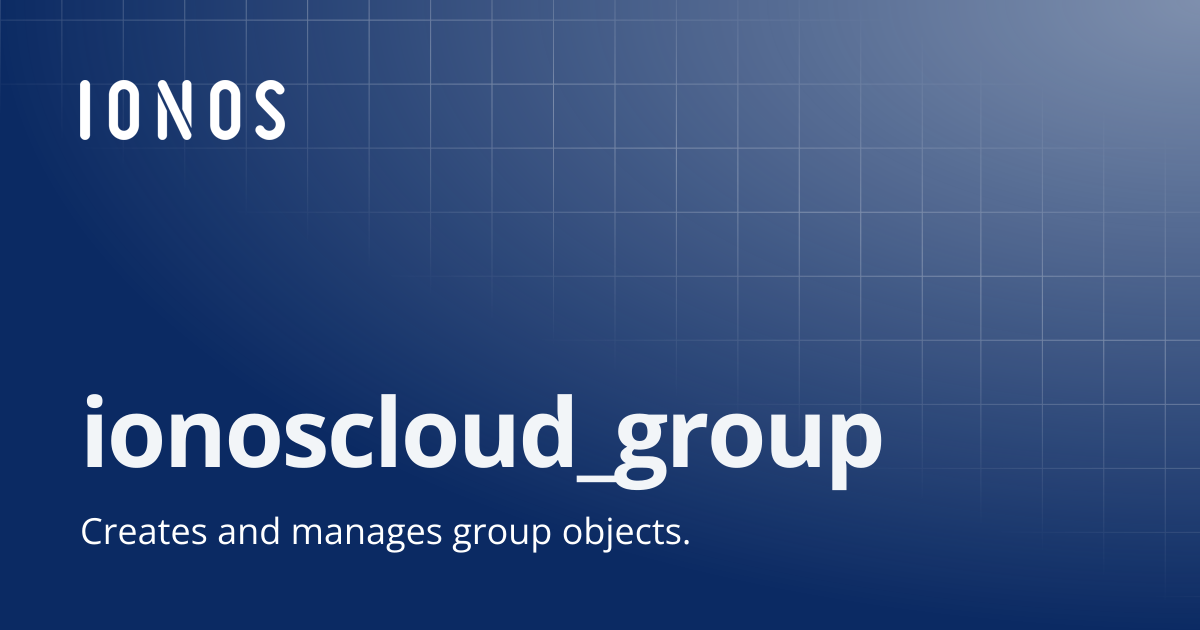 ionoscloud_group | Terraform provider