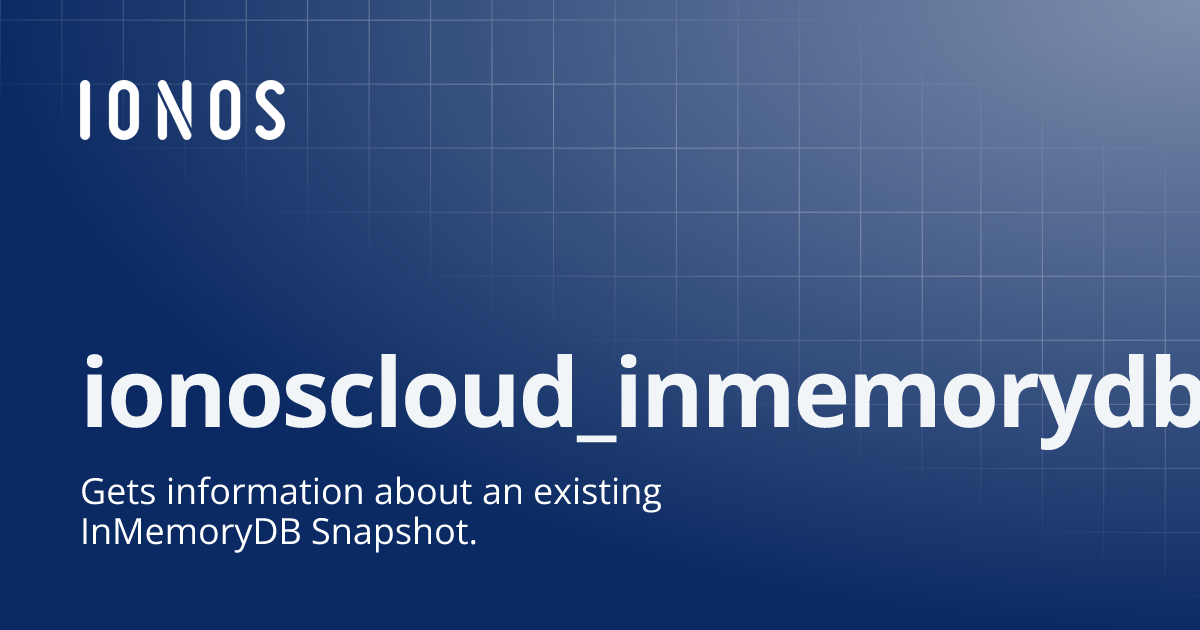 ionoscloud_inmemorydb_snapshot | Terraform provider